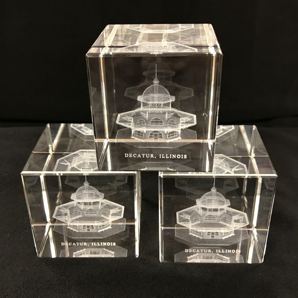 3D Lead Crystal Decatur Transfer House | Glass House Store